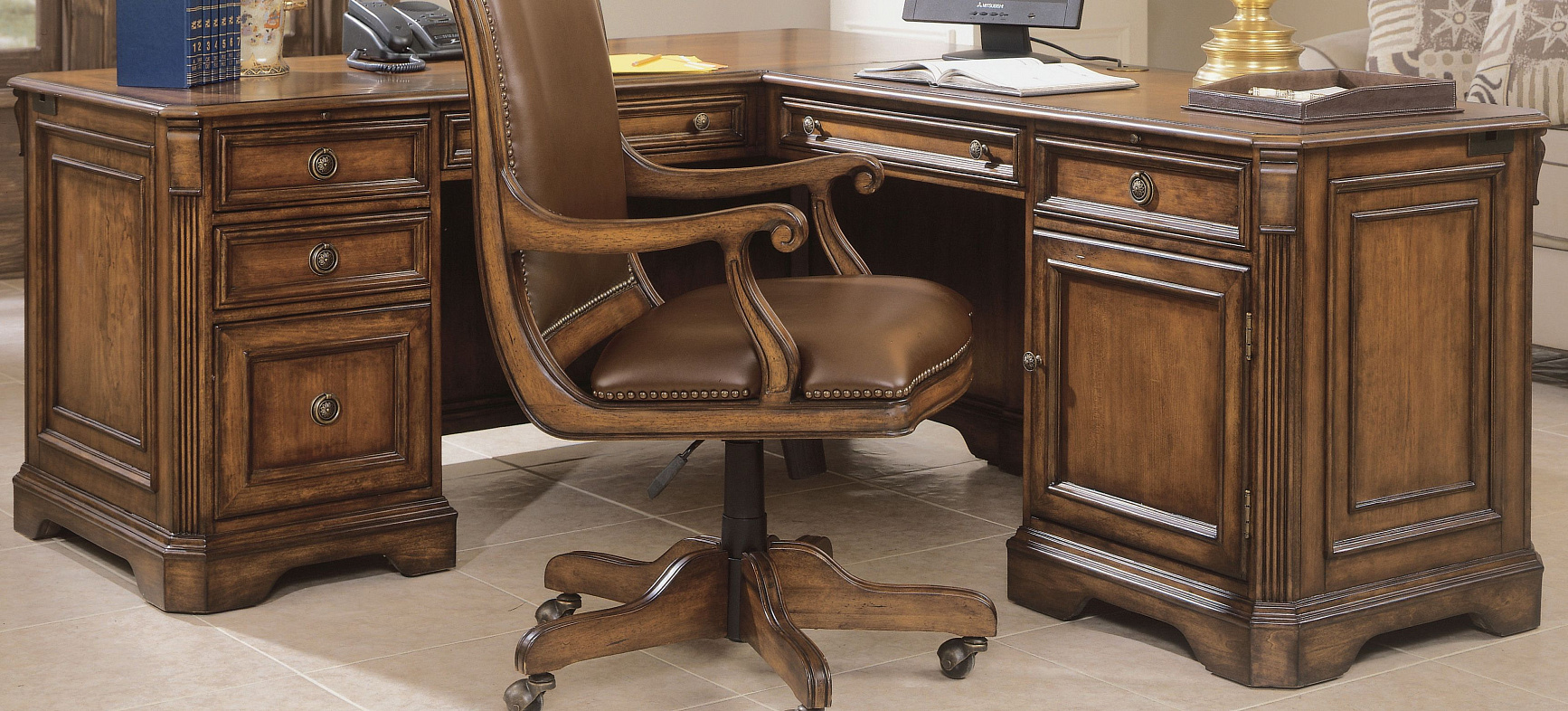 Письменный стол HOOKER FURNITURE 281-10-453 BROOKHAVEN L RIGHT RETURN ...